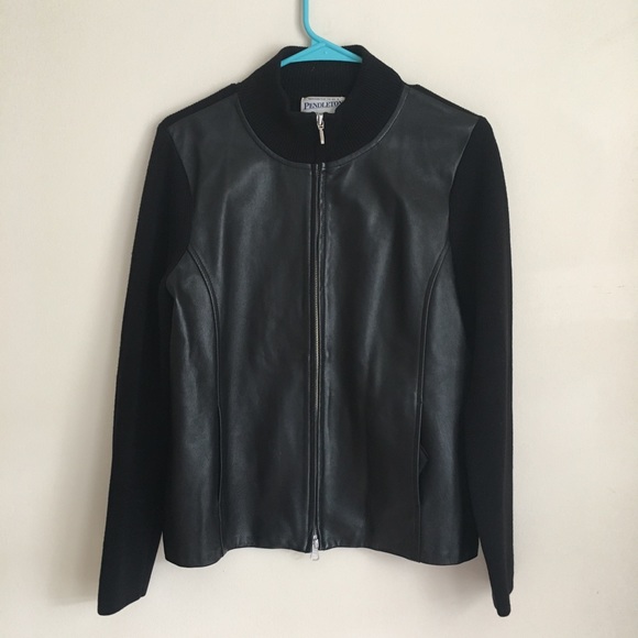 Pendleton | Jackets & Coats | Pendleton Leather Jacket With Merino Wool ...